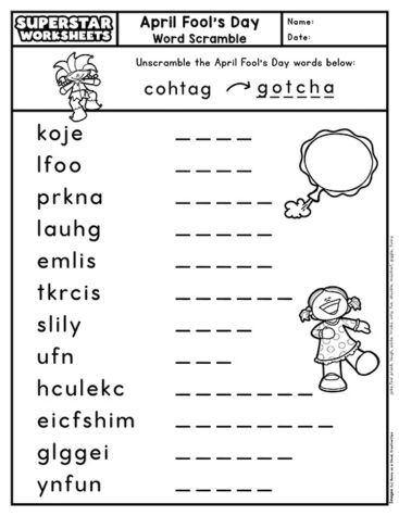 April Fool's Day Worksheets (Free Printables) - Superstar Worksheets