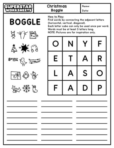 Christmas Worksheets (Free Printables) - Superstar Worksheets