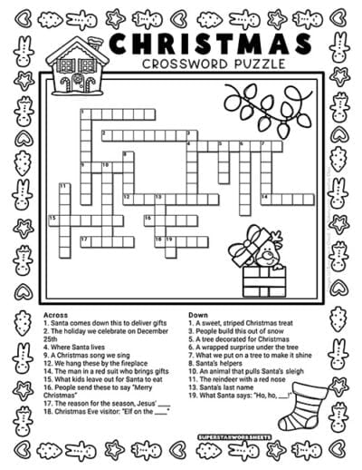 Christmas Worksheets - Superstar Worksheets