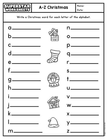 Christmas Worksheets (Free Printables) - Superstar Worksheets