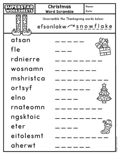 Christmas Worksheets - Superstar Worksheets