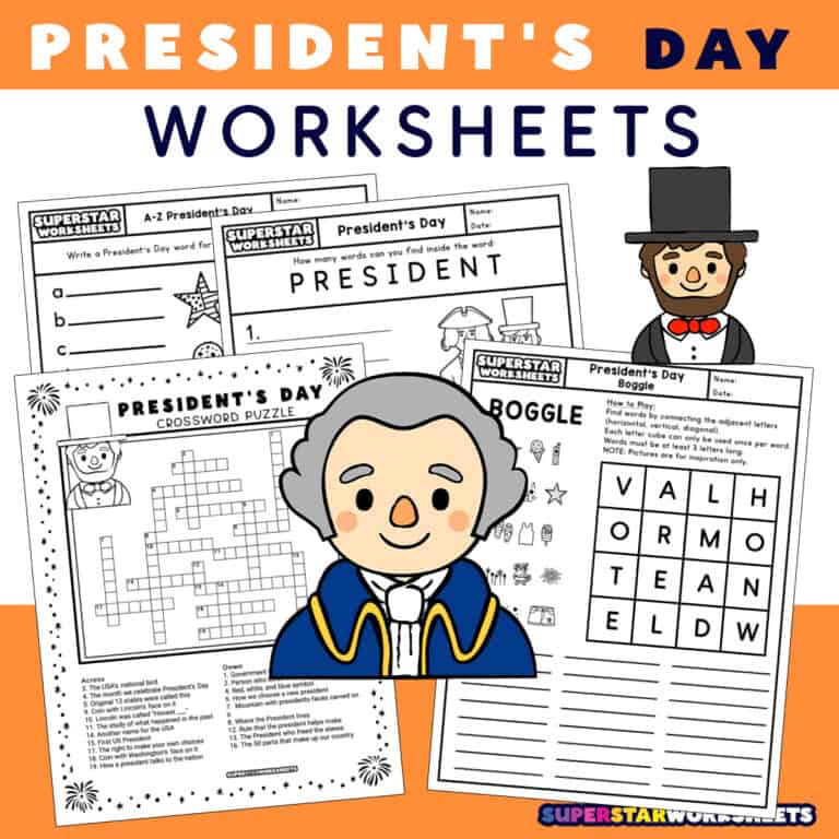 Presidents Day Worksheets - Superstar Worksheets