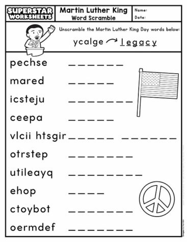 Martin Luther King Jr Worksheets - Superstar Worksheets