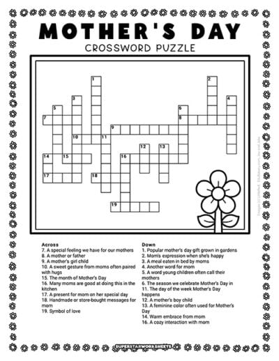 Mother's Day Worksheets - Superstar Worksheets