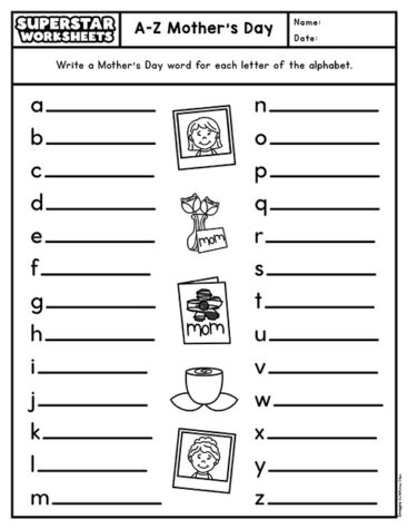 Mother's Day Worksheets - Superstar Worksheets