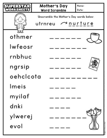 Mother's Day Worksheets (Free Printables) - Superstar Worksheets