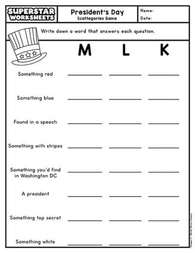 Presidents Day Worksheets - Superstar Worksheets