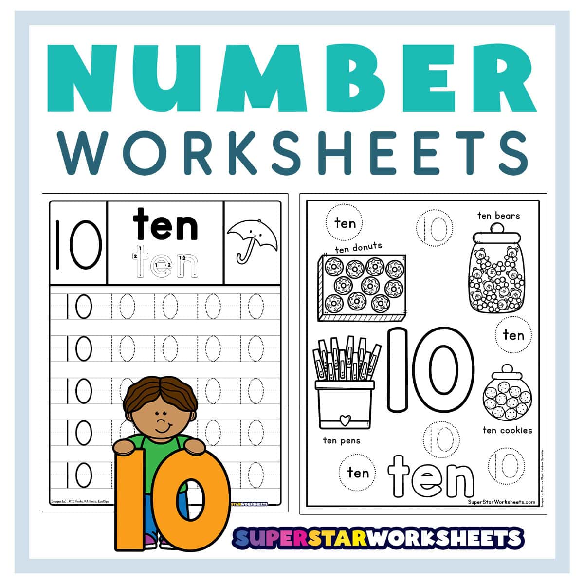 Number 10 Worksheets - Superstar Worksheets