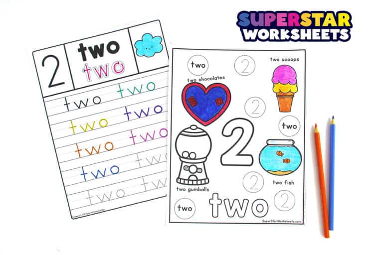 Number 2 Worksheets - Superstar Worksheets