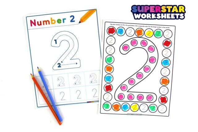 Number 2 Worksheets - Superstar Worksheets