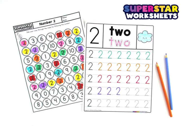 Number 2 Worksheets - Superstar Worksheets