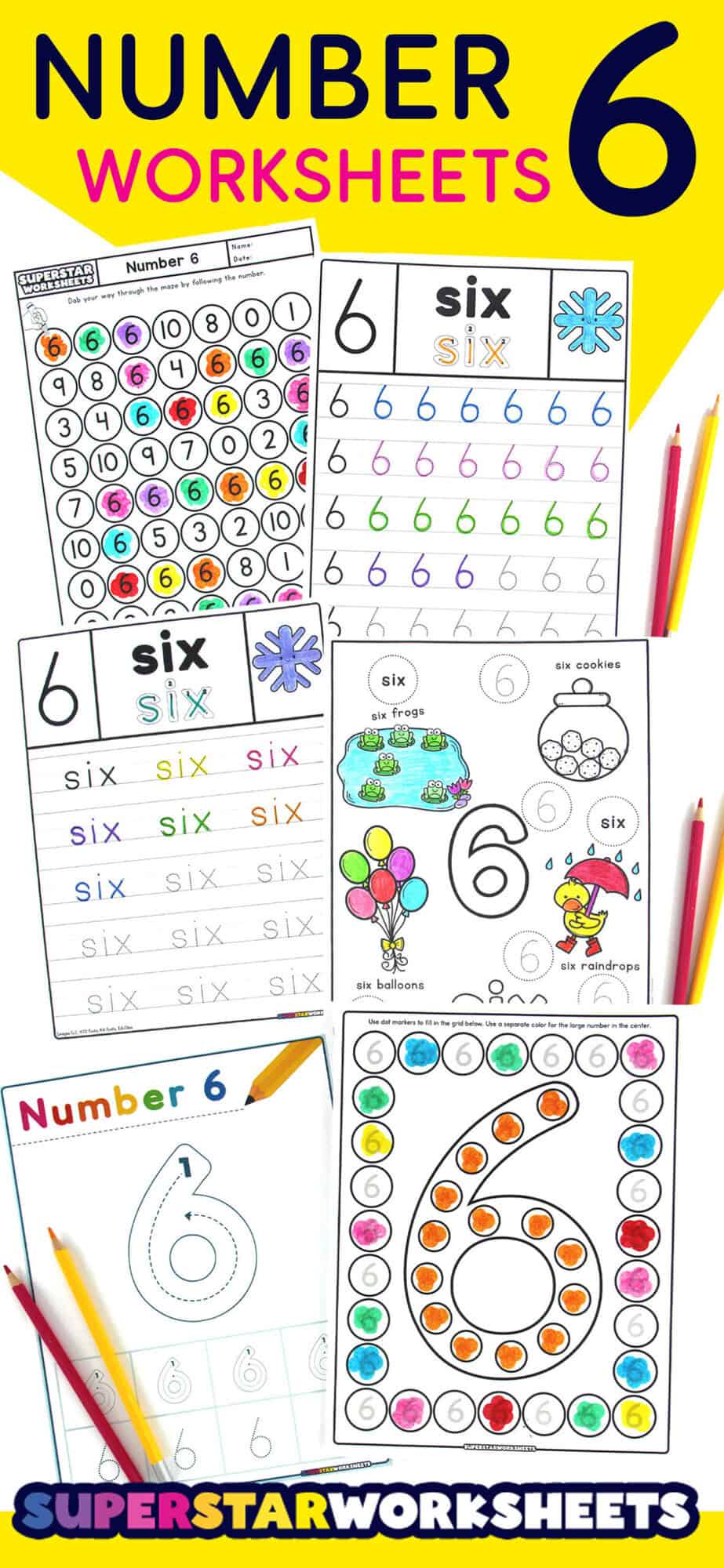 Number 6 Worksheets - Superstar Worksheets
