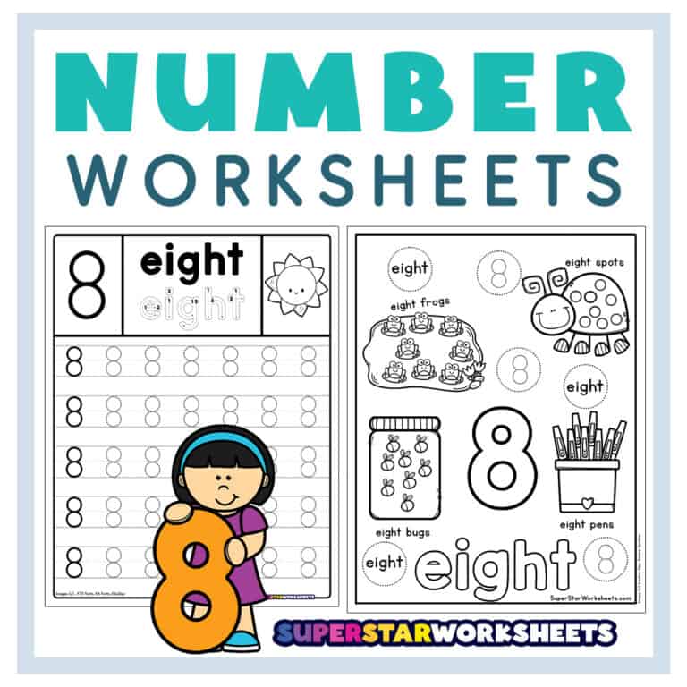 Number 8 Worksheets - Superstar Worksheets