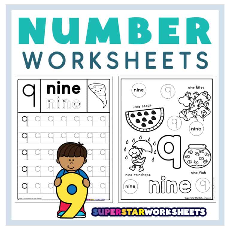 Number 9 Worksheets - Superstar Worksheets