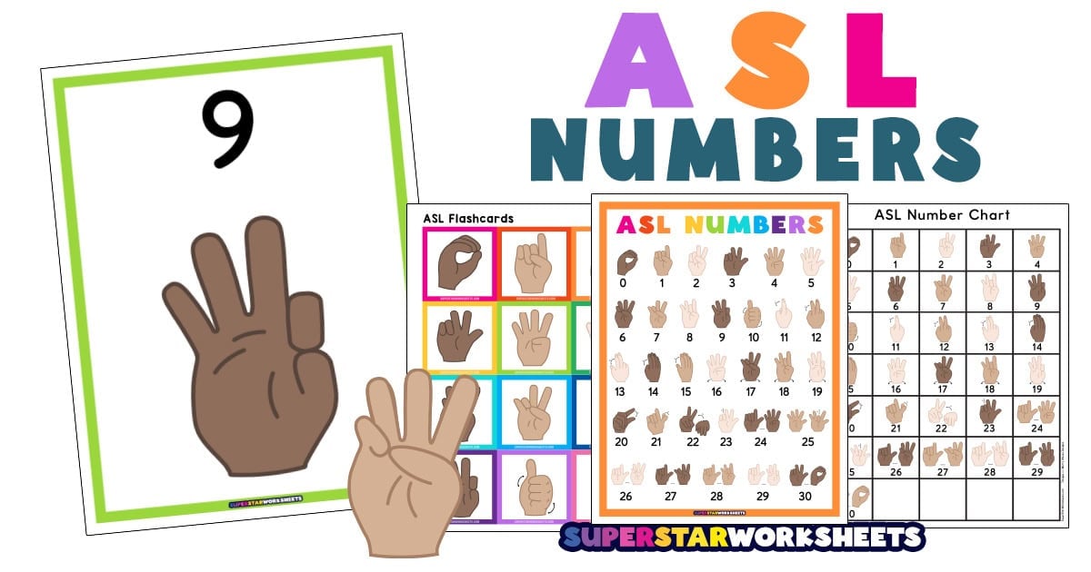 ASL Numbers - Superstar Worksheets
