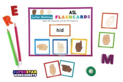 ASL Flashcards - Superstar Worksheets