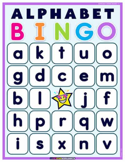 Alphabet BINGO - Superstar Worksheets