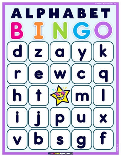 Alphabet BINGO - Superstar Worksheets