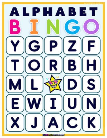 Alphabet BINGO - Superstar Worksheets