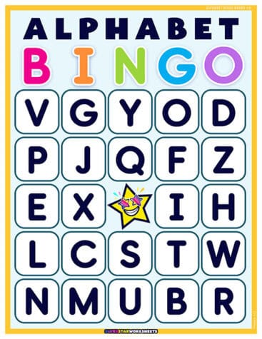 Alphabet BINGO - Superstar Worksheets