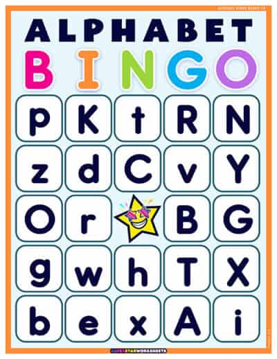 Alphabet BINGO - Superstar Worksheets