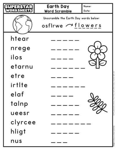Earth Day Worksheets - Superstar Worksheets
