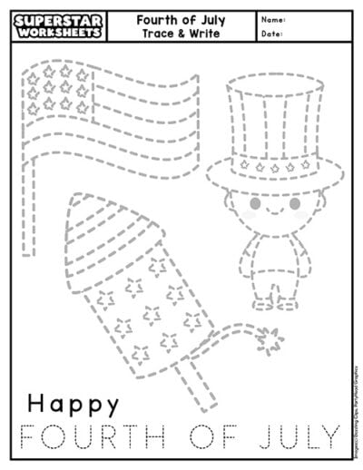 Fourth of July Worksheets - Superstar Worksheets