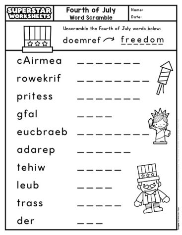 Fourth of July Worksheets - Superstar Worksheets