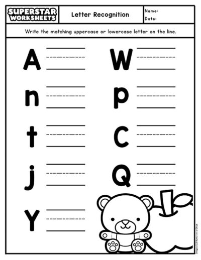 Letter Recognition Worksheets - Superstar Worksheets