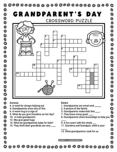 Grandparents Day Printables - Superstar Worksheets