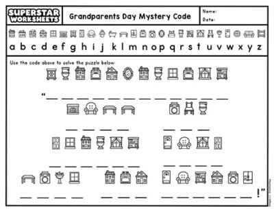 Grandparents Day Printables - Superstar Worksheets