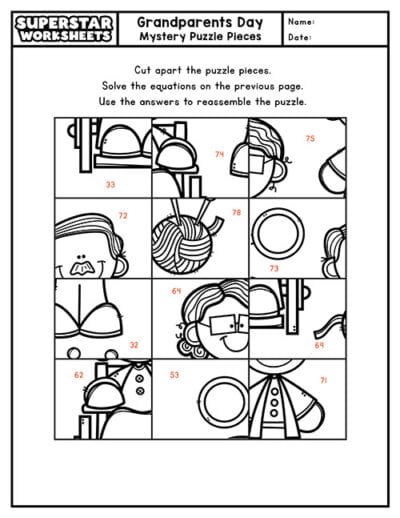 Grandparents Day Printables - Superstar Worksheets