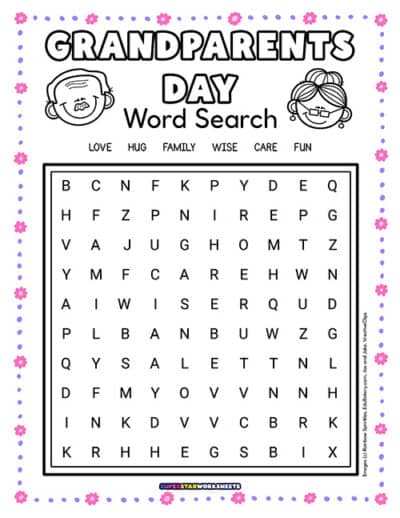 Grandparents Day Printables - Superstar Worksheets