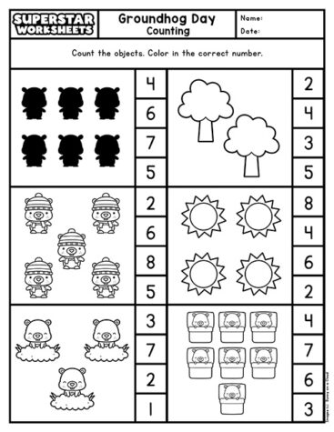 Groundhog Day Worksheets - Superstar Worksheets