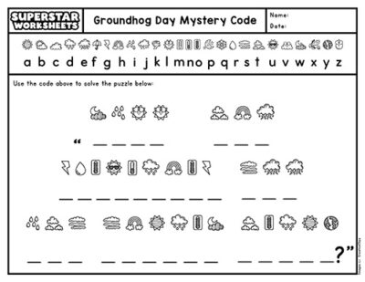Groundhog Day Worksheets - Superstar Worksheets