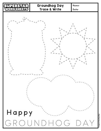 Groundhog Day Worksheets - Superstar Worksheets