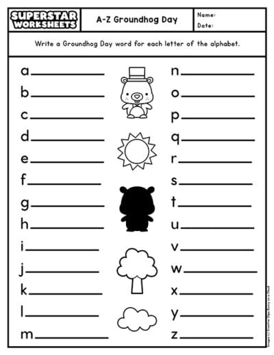 Groundhog Day Worksheets (Free Printables) - Superstar Worksheets