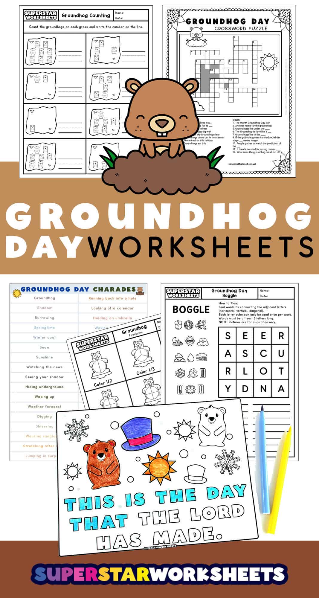 Groundhog Day Worksheets - Superstar Worksheets