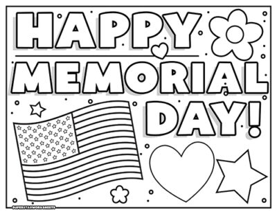 Memorial Day Coloring Pages (Free Printables) - Superstar Worksheets
