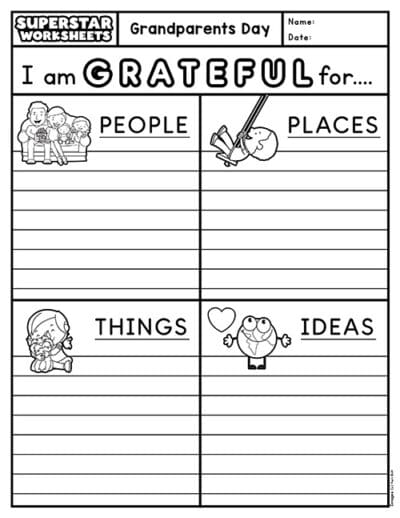 Grandparents Day Printables - Superstar Worksheets