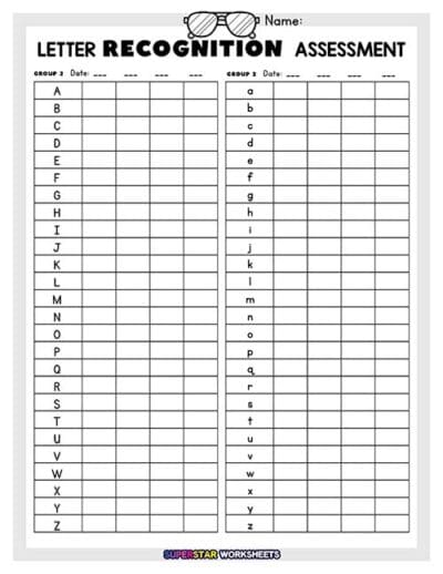 Letter Recognition Worksheets - Superstar Worksheets