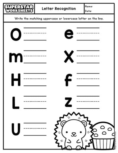 Letter Recognition Worksheets - Superstar Worksheets