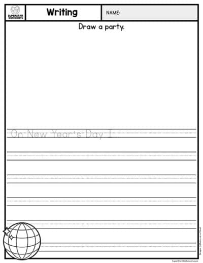 New Year's Day Worksheets (Free Printables) - Superstar Worksheets