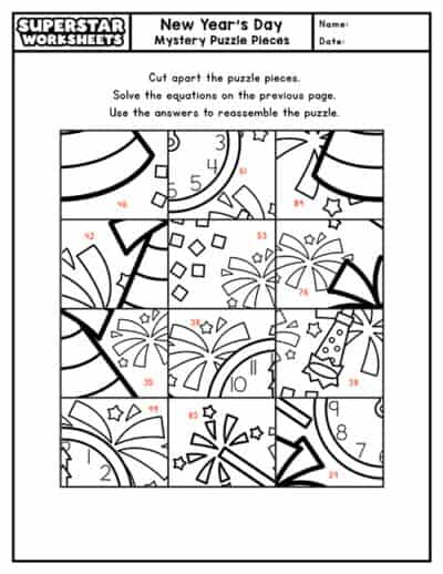 New Year's Day Worksheets (Free Printables) - Superstar Worksheets