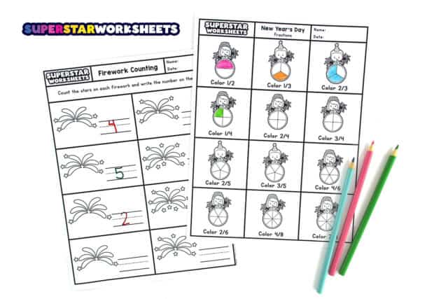 New Year's Day Worksheets (Free Printables) - Superstar Worksheets