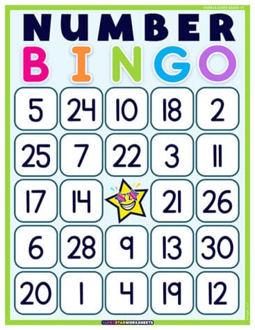 Number BINGO - Superstar Worksheets