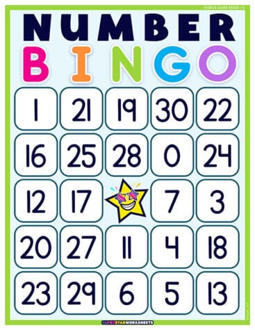 Number BINGO - Superstar Worksheets