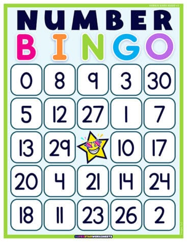 Number BINGO - Superstar Worksheets