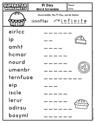 Pi Day Worksheets (Free Printables) - Superstar Worksheets
