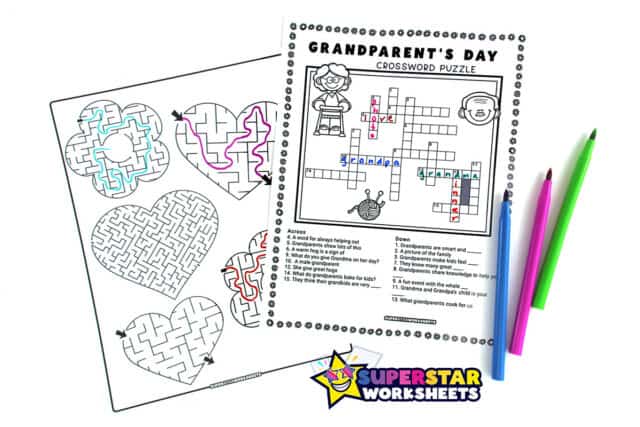 Grandparents Day Printables - Superstar Worksheets